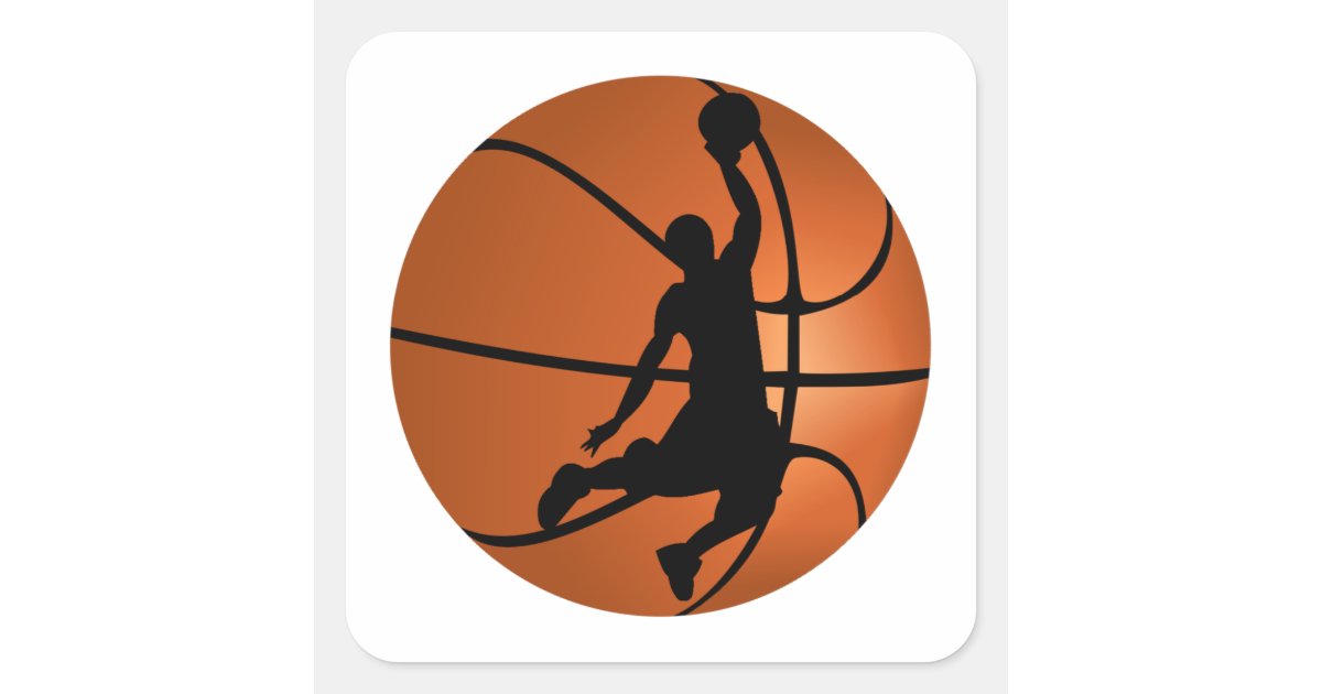 Slam Dunk Basketball Player Square Sticker | Zazzle
