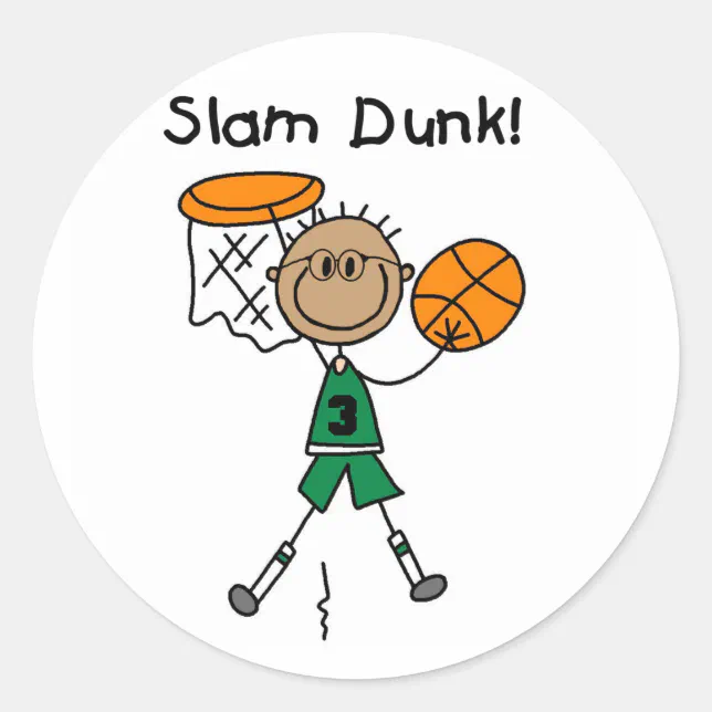 Slam Dunk Basketball Stickers | Zazzle