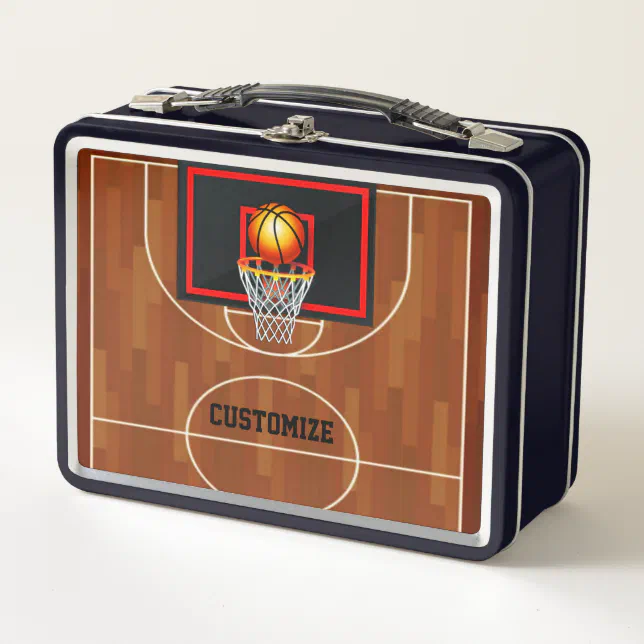 Slam Dunk Basketball Theme Metal Lunch Box | Zazzle