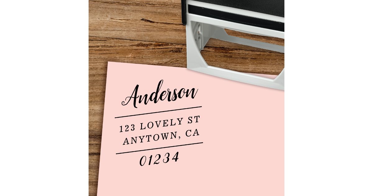 Slanted Typography Return Address Self-inking Stamp | Zazzle