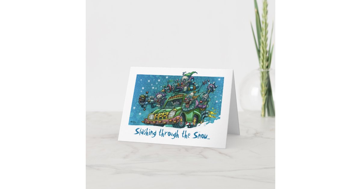 Slashing through the Snow Card | Zazzle
