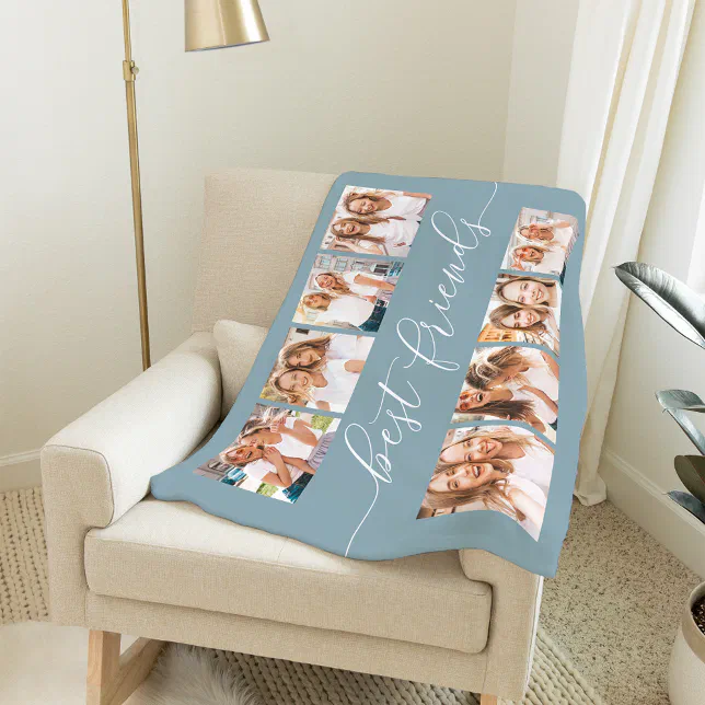 Slate | Best Friends Photo Collage Fleece Blanket | Zazzle