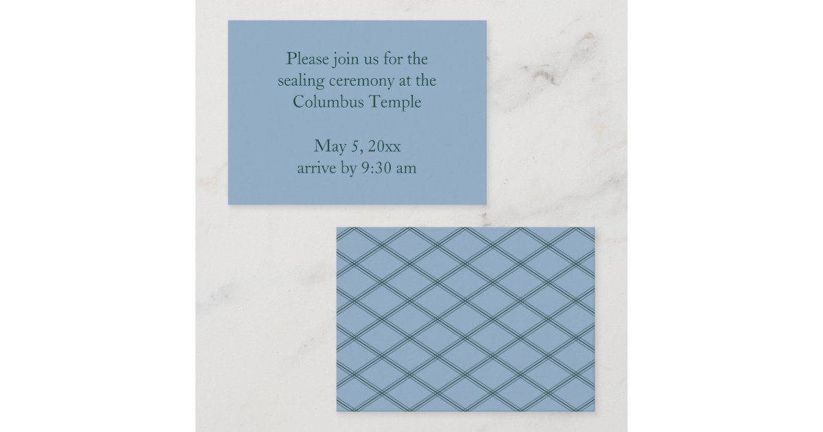 Slate Blue Diamonds Temple Sealing Invitation | Zazzle