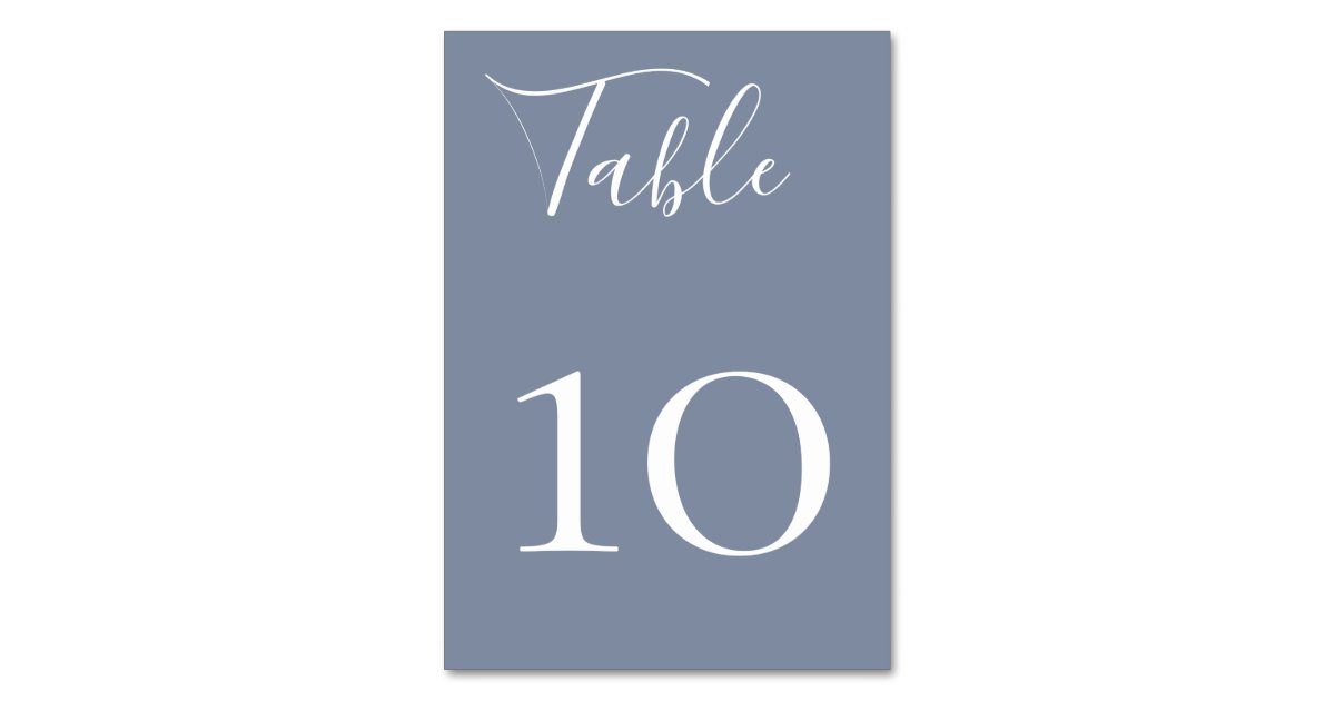 Slate Blue Table Number Card | Zazzle