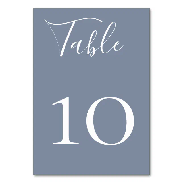 Slate Blue Table Number Card | Zazzle