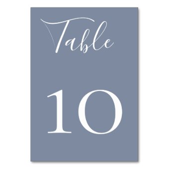 Slate Blue Table Number Card | Zazzle