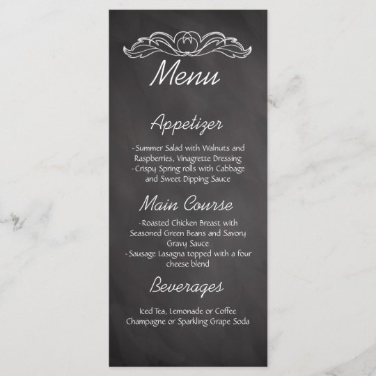 Slate Chalkboard Wedding Menu | Zazzle.com