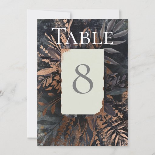 Slate grey gilded effect Table Number | Zazzle