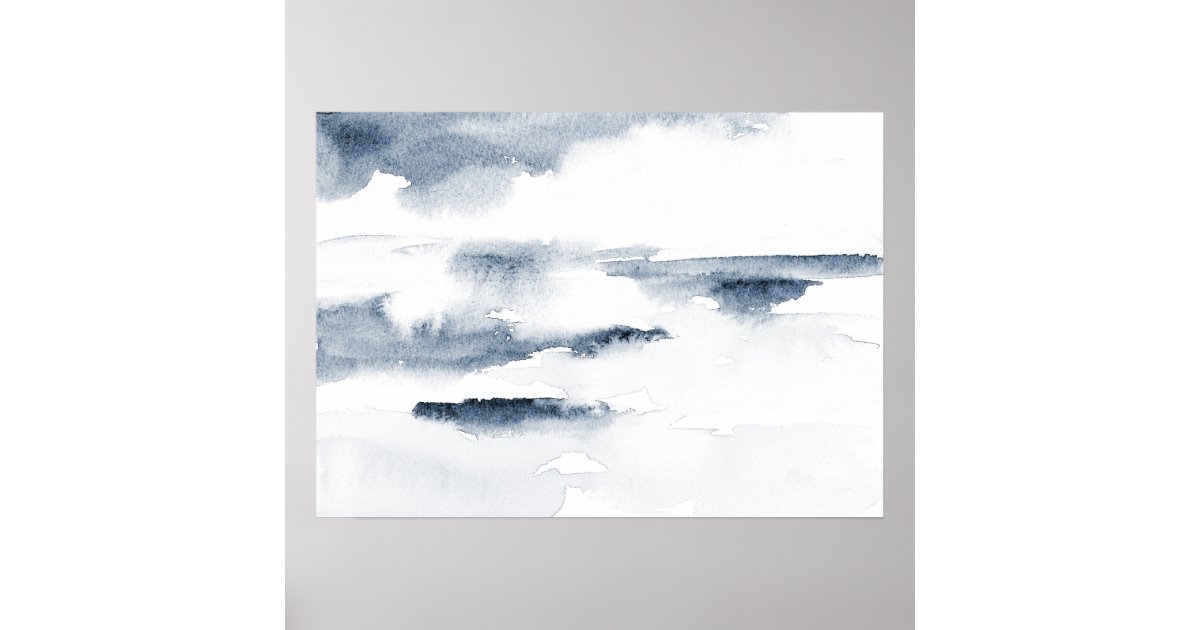 Slate Watercolor Abstract Poster | Zazzle.com