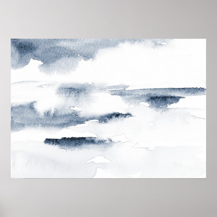 Slate Watercolor Abstract Poster | Zazzle.com
