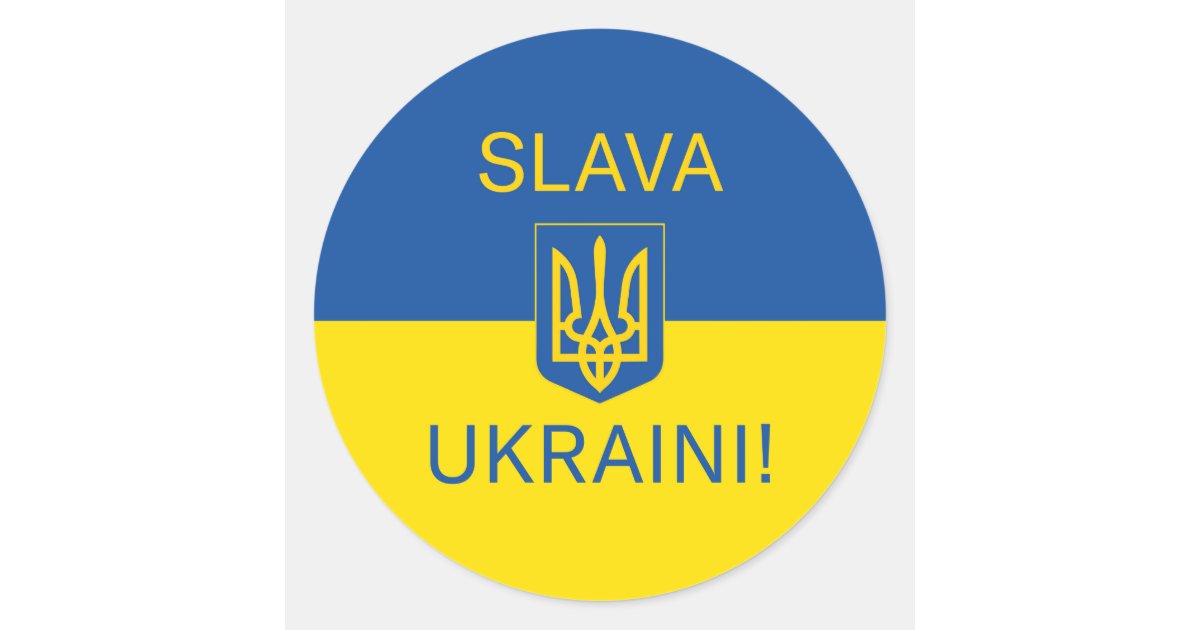 Slava Ukraini glory Ukraine war peace symbol patri Classic Round ...