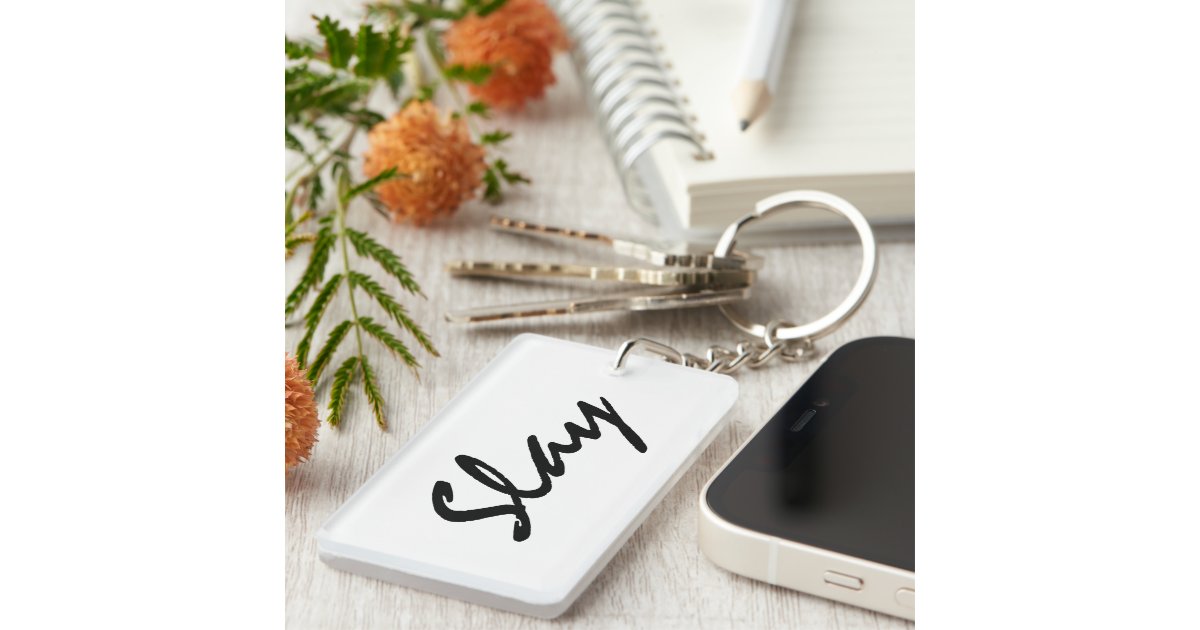 Slay Modern Trendy Keychain | Zazzle