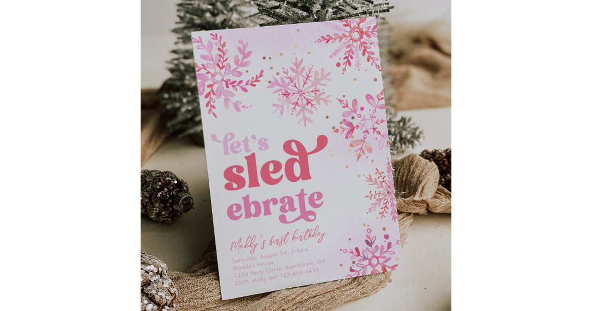 Sledding Birthday Party Invitation | Zazzle