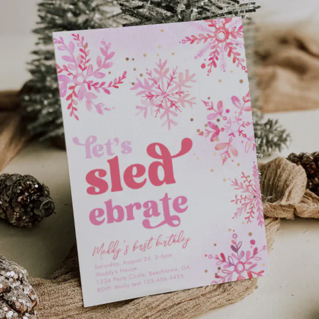 Sledding Birthday Party Invitation | Zazzle