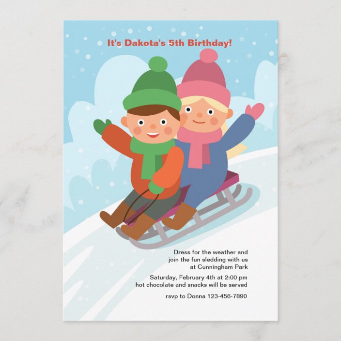 Sledding Party Invitation | Zazzle.com