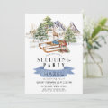 Sledding Party Winter Snowy Mountains Birthday Invitation | Zazzle