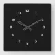 Sleek and Simple Black Clock with White Numbers | Zazzle