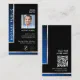 Sleek Black Blue Notary Logo Photo QR Code Business Card | Zazzle