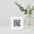 Sleek Black Custom QR Code with Logo Square Business Card | Zazzle