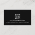 Sleek Black QR Code Business Card | Zazzle
