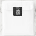 Sleek Black QR Code Business Logo | Modern Profess Square Sticker | Zazzle