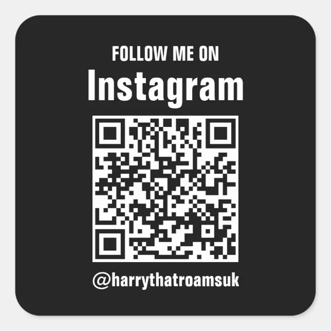 Sleek Black QR Code Business Logo | Modern Profess Square Sticker | Zazzle