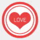 Sleek Heart Stickers, Red Classic Round Sticker | Zazzle