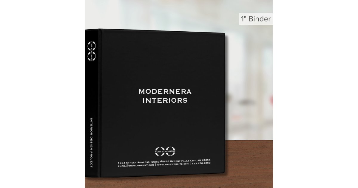 Sleek Interior Design Project Binder | Zazzle