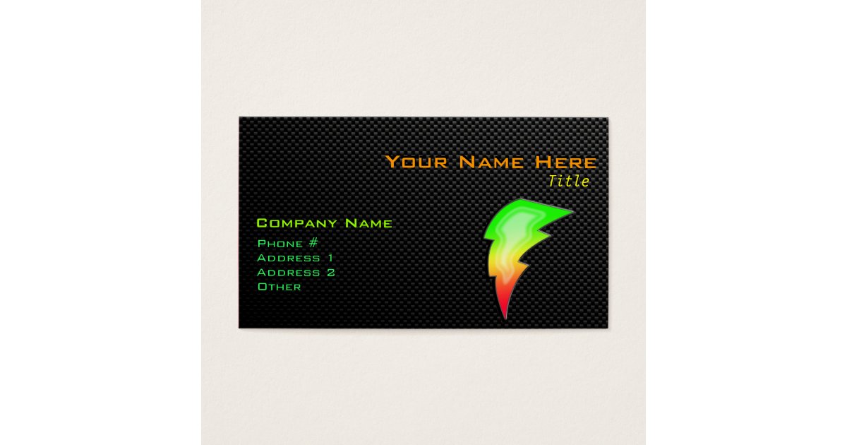 Sleek Lightning Bolt Business Card | Zazzle.com