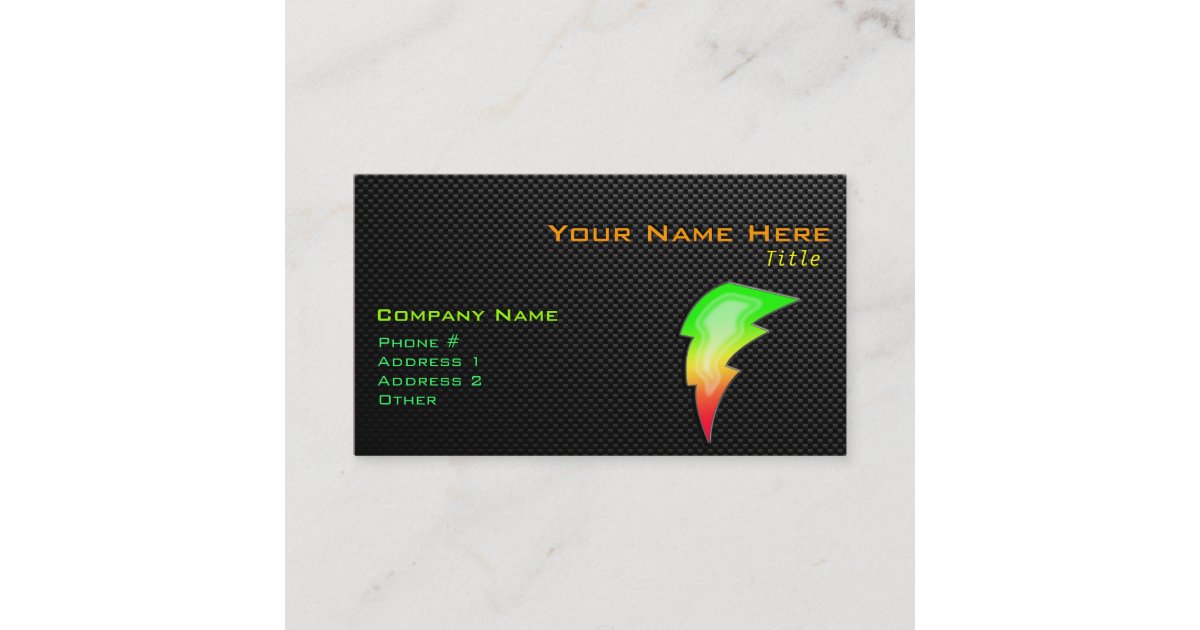 Sleek Lightning Bolt Business Card | Zazzle