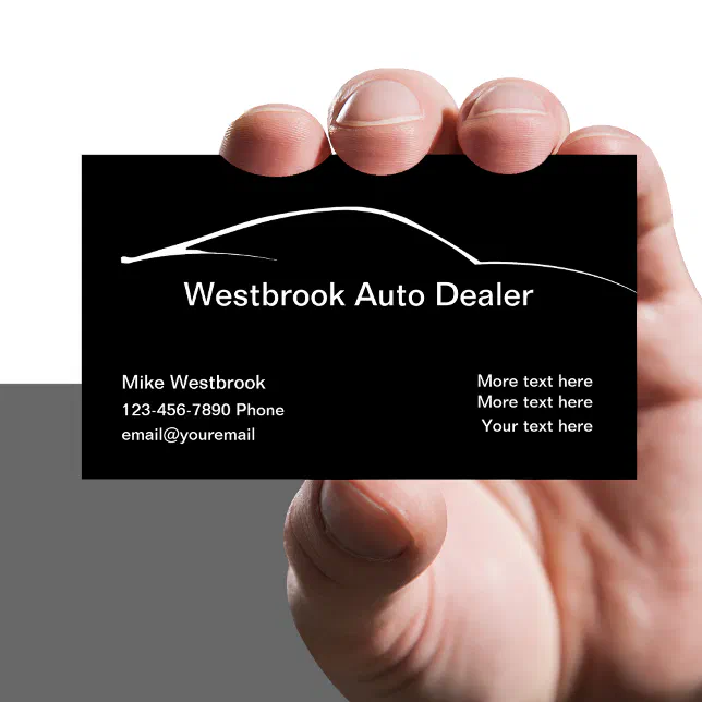 Sleek Modern Auto Buying Service Business Card | Zazzle