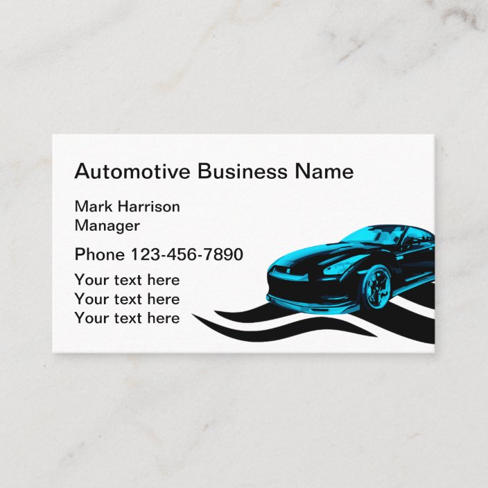 Sleek Modern Automotive Business Card | Zazzle.com