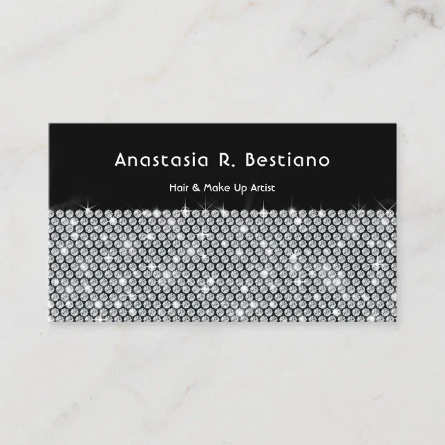 Sleek Modern Glamorous Diamond Business Card | Zazzle