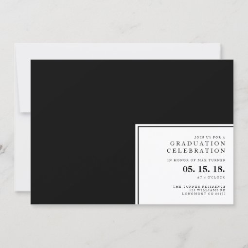 Sleek & Modern Grad | Party Photo Invitation | Zazzle