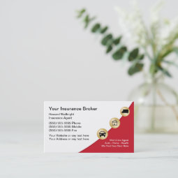 Sleek Modern Insurance Broker Business Cards | Zazzle