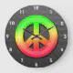 Sleek Peace Sign Large Clock | Zazzle