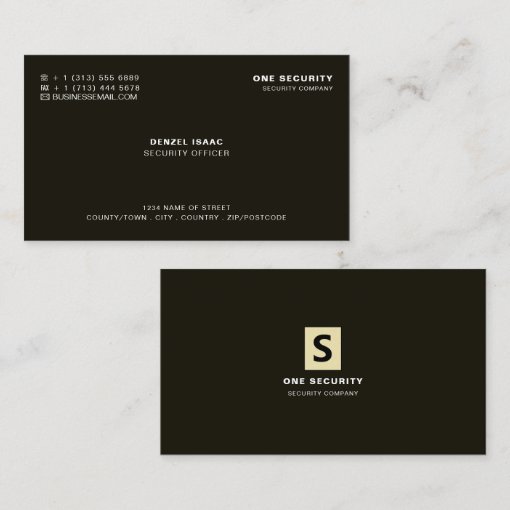 Sleek & Professional Security Personnel Business Card | Zazzle