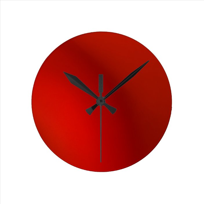sleek retro modern red satin wall clock | Zazzle.com