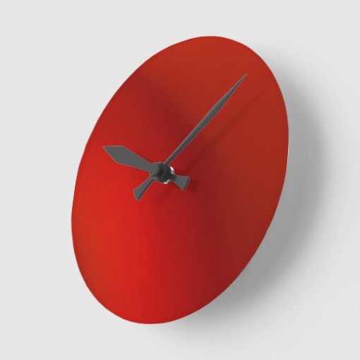 sleek retro modern red satin wall clock | Zazzle