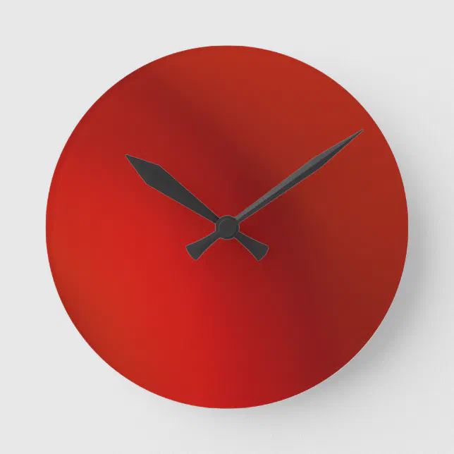 sleek retro modern red satin wall clock | Zazzle