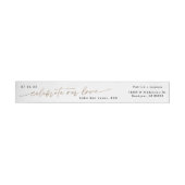Sleek Romance | Gold Foil | Wedding Envelope Wrap Around Label | Zazzle