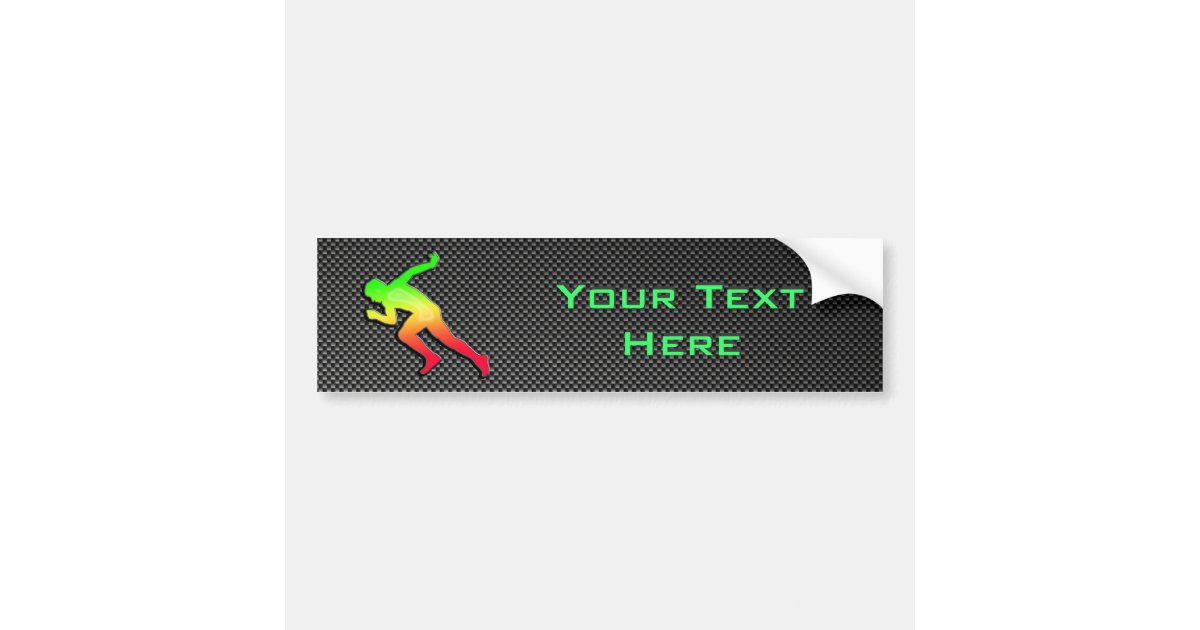 Sleek Running Bumper Sticker | Zazzle