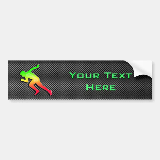 Sleek Running Bumper Sticker | Zazzle
