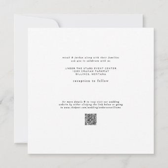 Sleek & Simple Modern B/W Square II Wedding Invitation | Zazzle