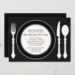 Sleek Tabletop Corporate Party Invitation - Black | Zazzle