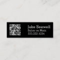 Sleek Urban Stylist QR Code Mini Business Card | Zazzle