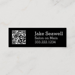Sleek Urban Stylist QR Code Mini Business Card | Zazzle