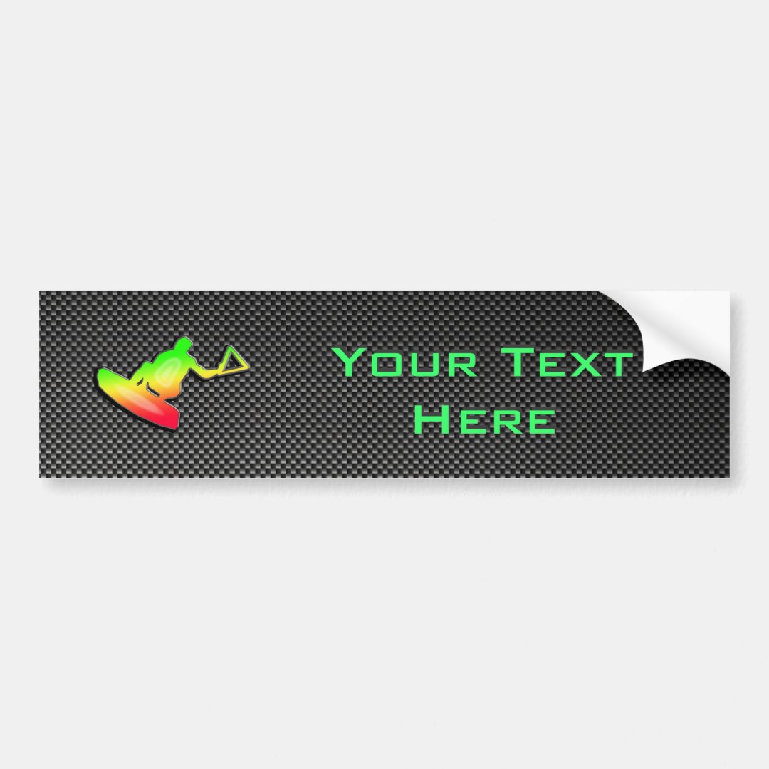Sleek Wakeboarder Bumper Sticker | Zazzle