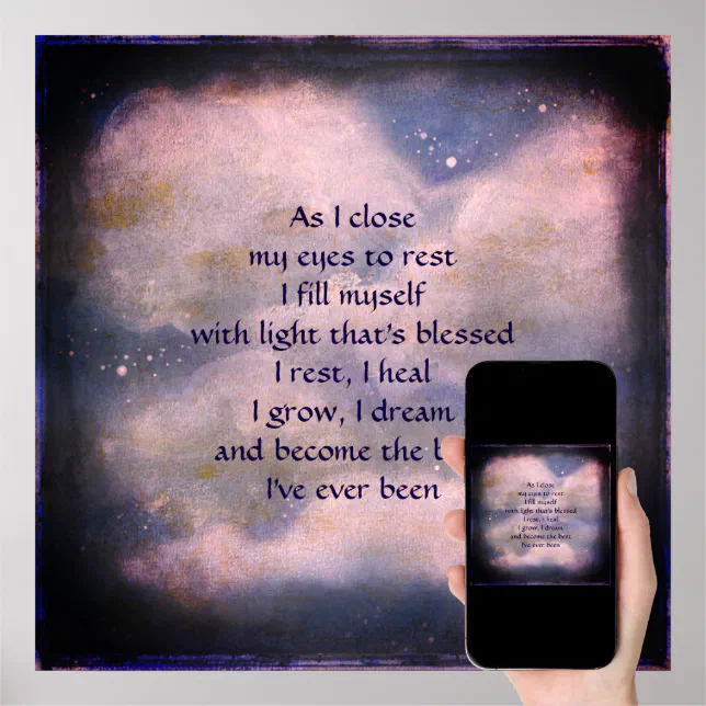 Sleep blessing poem art poster. poster | Zazzle