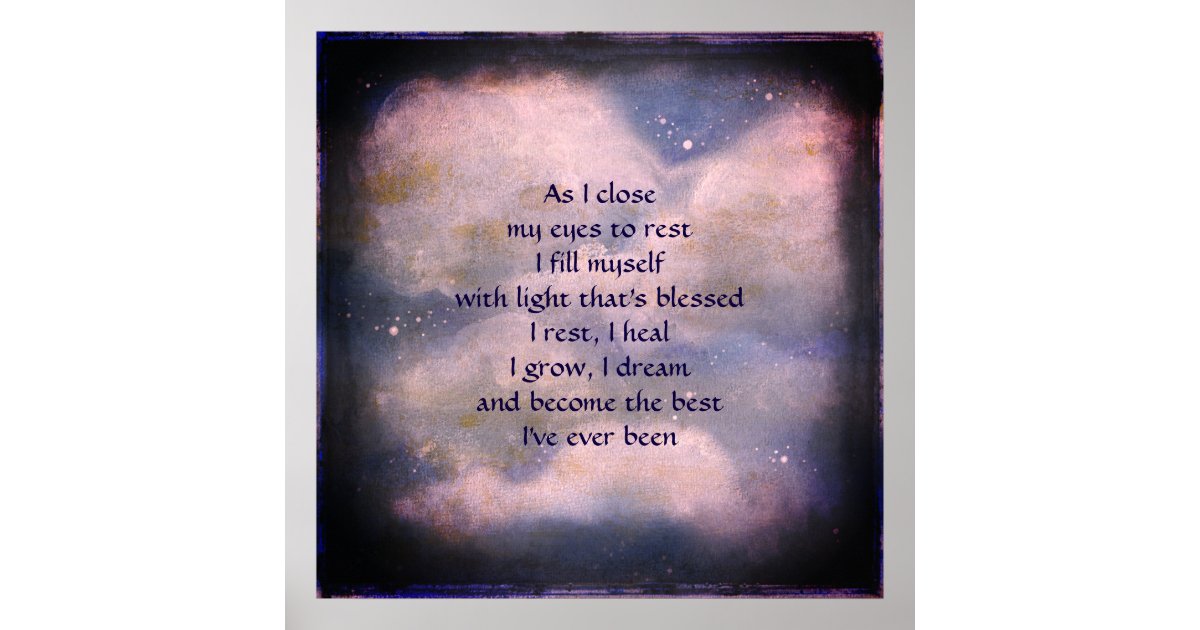 Sleep blessing poem art poster. poster | Zazzle